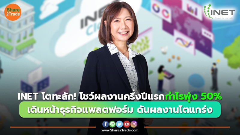 INET โตทะลัก! โชว์ผลงานครึ่งปีแรกกำไรพุ่ง 50% ธุรกิจ Cloud Service - Digital Platform Service ...